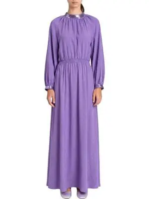 TWINSET Long Sleeve Maxi Dress - Violet
