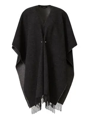 Fabiana Filippi Cape With Fringed Hem - Grey