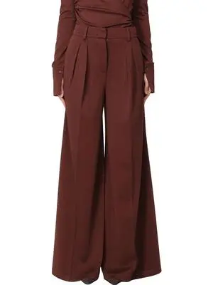 Max Mara Wide-leg Trousers - Leather