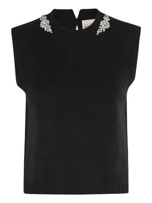 SEMICOUTURE Sleeveless Waistcoat Black