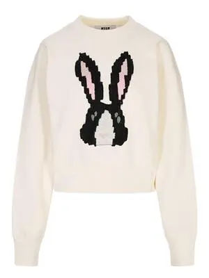 MSGM Pullover Sweater - White