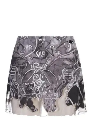 DIESEL Printed Skirt - Black