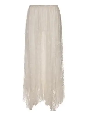 Chloé Lace Midi Skirt - White