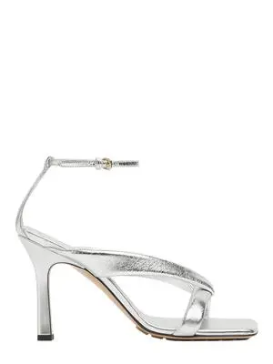 Bottega Veneta Riva Strap Sandal - Silver