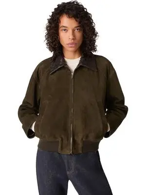 Bottega Veneta Suede Leather Blouson - Deep Moss