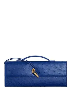 Bottega Veneta Andiamo Top Handle Clutch Blue Royal