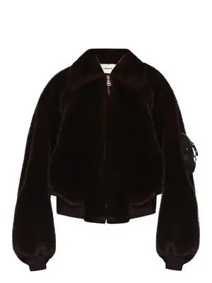 Coperni Faux Fur Bomber Jacket - Brown