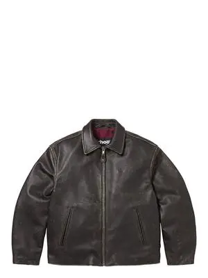 Supreme X Schott Leather Racer Jacket - Black