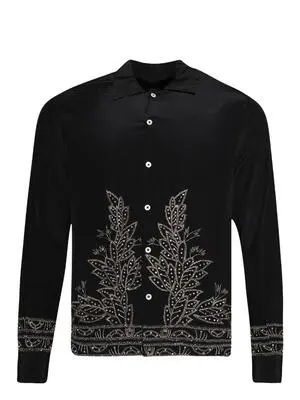 BODE Beaded Epoque Long Sleeve Shirt - Black