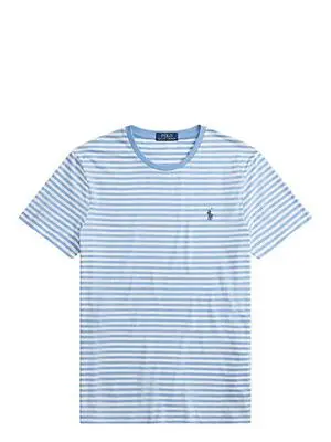 Polo Ralph Lauren Striped Brand-embroidered Cotton-jersey T-shirt - Blue Multi