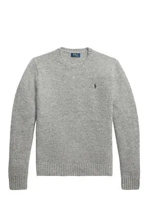 Ralph Lauren Brand-embroidered Wool-blend Jumper - Grey