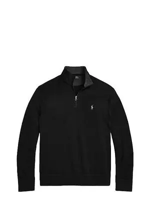 Polo Ralph Lauren Brand-embroidered Half-zip Cotton-blend Sweatshirt - Black