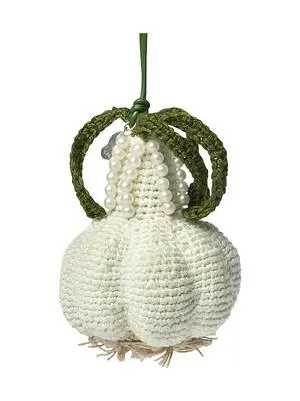 GOHAR WORLD Garlic Crochet Bag Charm - White