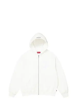 Supreme Logo Zip Up Hooded Sweatshirt - White