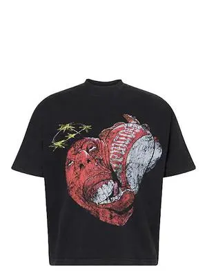 GODMADE Knockout Graphic-print Short-sleeve Cotton T-shirt - Black