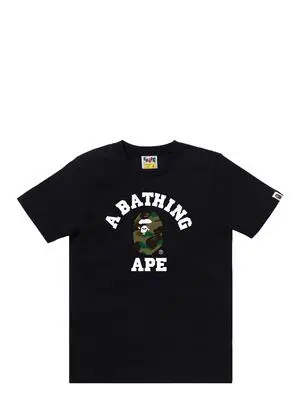 A BATHING APE 1st Camo College Tee Black