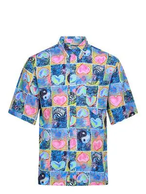 Martine Rose Boxy Short-sleeve Shirt - Blue