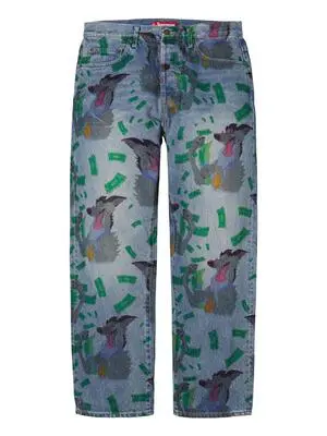 Supreme All Dogs Go To Heaven Loose Fit Jean - Blue