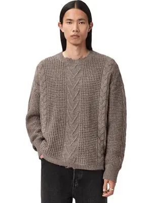 ALLSAINTS Tenter Oversized Wool Sweater - Brown