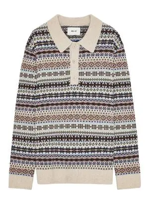 Nn07 Fair Isle Polo Sweater - Ivory Multi