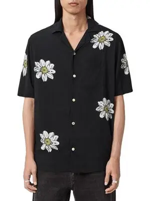 ALLSAINTS Petal Camp Shirt - Jet Black