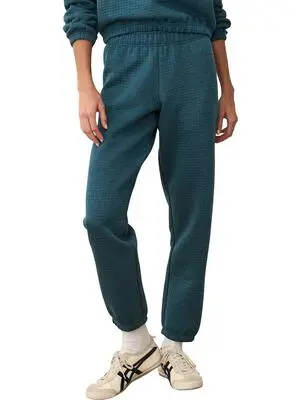 Marine Layer Corbet Quilted Joggers - Dark Teal Heather