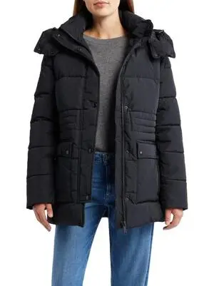 Sam Edelman Parka With Removable Hood - Black