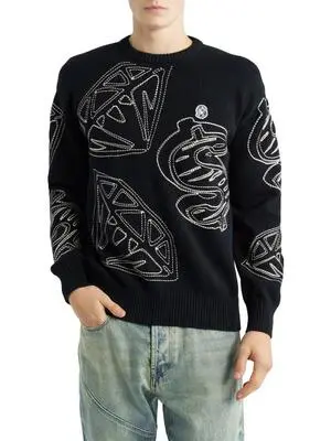 BILLIONAIRE BOYS CLUB Diamond Dollar Crewneck Sweater - Black