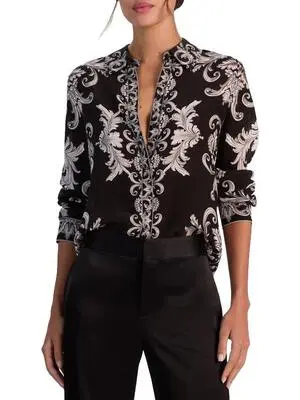 Alice + Olivia Willa Florentine Printed Shirt - Winters Tale