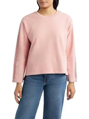 CITY BLUES Detailed Sleeve Sweatshirt - Blush