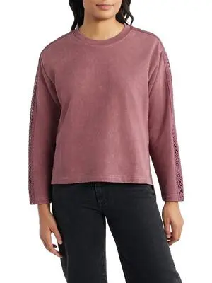 CITY BLUES Detailed Sleeve Sweatshirt - Dusty Rose