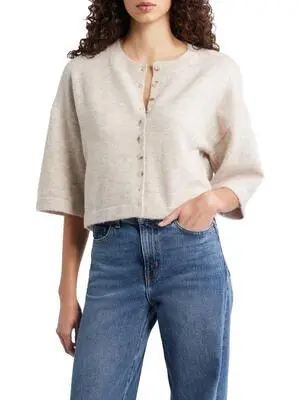 525 America Cassidy Three-quarter Sleeve Cardigan - Cashew Heather