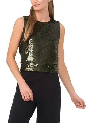 Halogen Sequin Sleeveless Top Kalamata