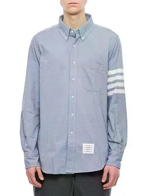 Thom Browne Button-down Striped Shirt - Blue