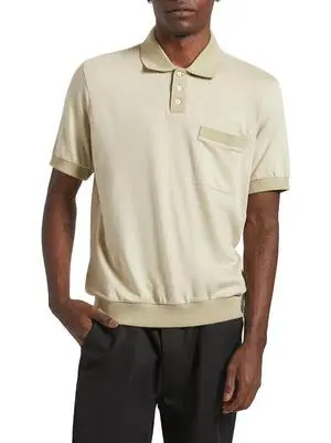 Brixton Weekend Herringbone Polo - Whitecap/elm
