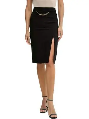 MARCIANO Chain Slit Skirt - Black