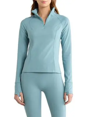 Beyond Yoga Pacer Fleece Quarter-Zip Pullover Misty Blue