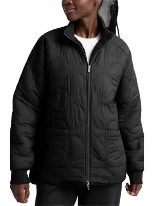 Beyond Yoga Two-way Reversible Quilted Jacket - Black