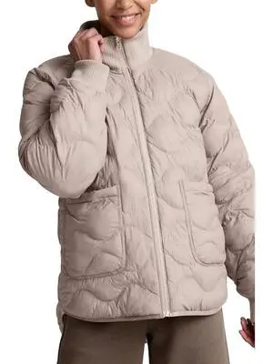 Beyond Yoga Two-way Reversible Quilted Jacket - Oat Latte