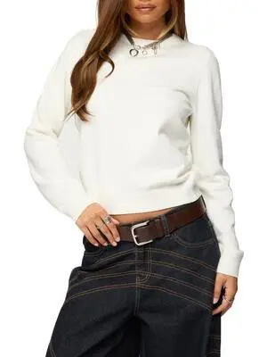 EDIKTED Crewneck Sweater - White
