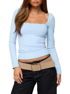 EDIKTED Square Neck Long Sleeve Top
