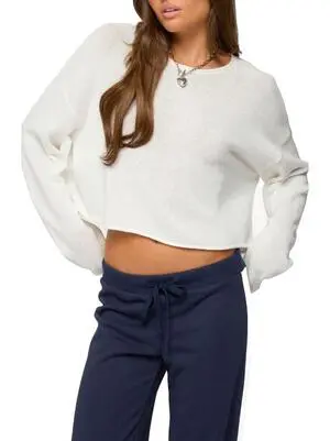 EDIKTED Leta Knit Crop Top - White