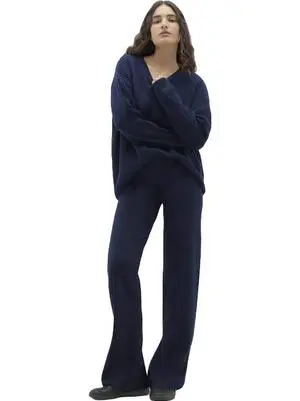 Naked Cashmere Campbell Ribbed Crewneck Cashmere Sweater - Oxford Navy