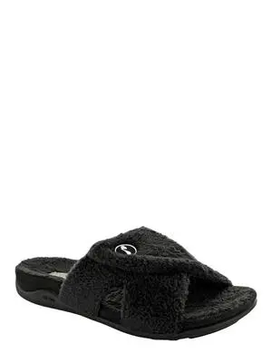 STRIVE Zoey Faux Fur Slippers - Black