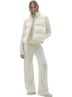 Naked Cashmere Cashmere Puffer Vest Ecru