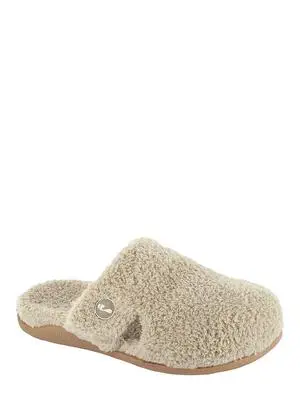 STRIVE Faux Fur Slide Slipper - Beige