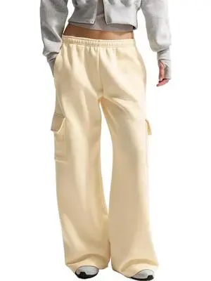 Nike Sportswear Phoenix Fleece Wide Leg Cargo Sweatpants - 744 Alabaster/sail