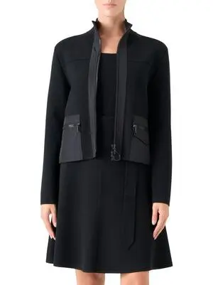 Akris Mixed Media Crop Jacket - Black