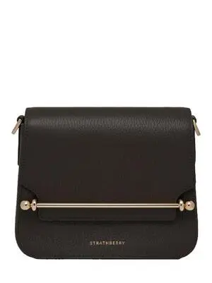 Strathberry Mini Ace Leather Crossbody Bag - Espresso