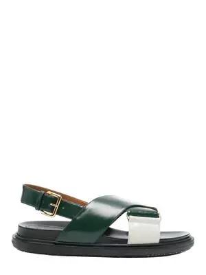 Marni Criss-cross Buckle Sandals - Green